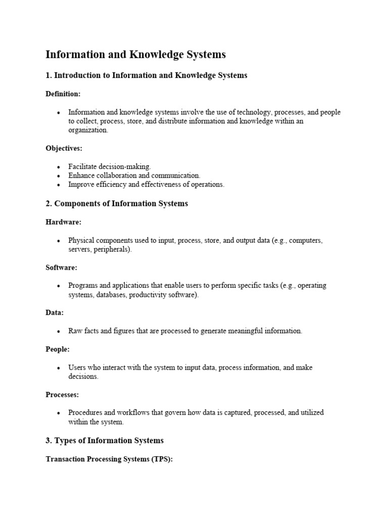 Overview of Information Systems Essentials | PDF | Information System ...