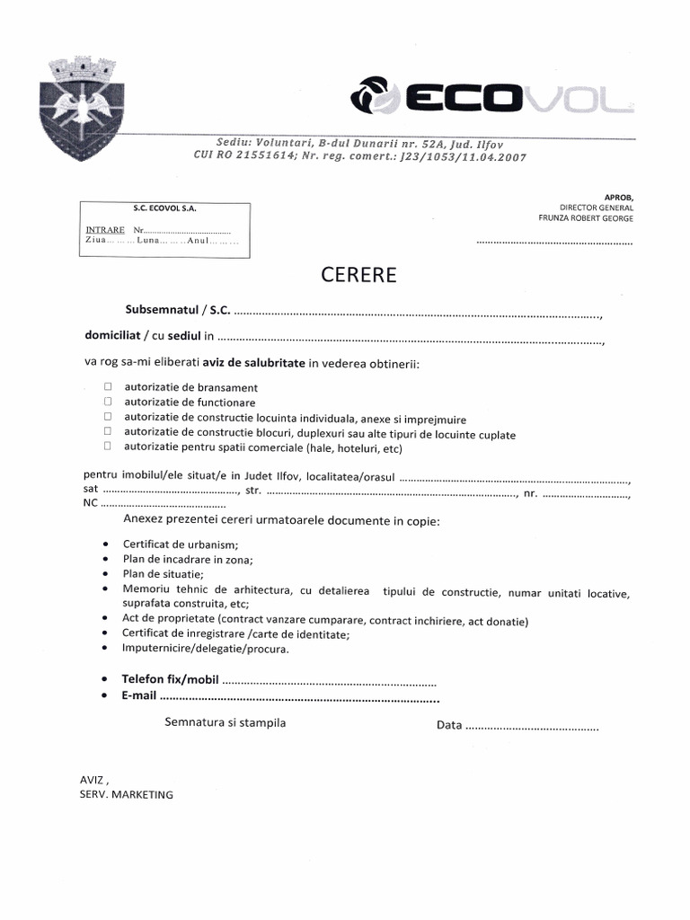 Cerere Model Nou | PDF