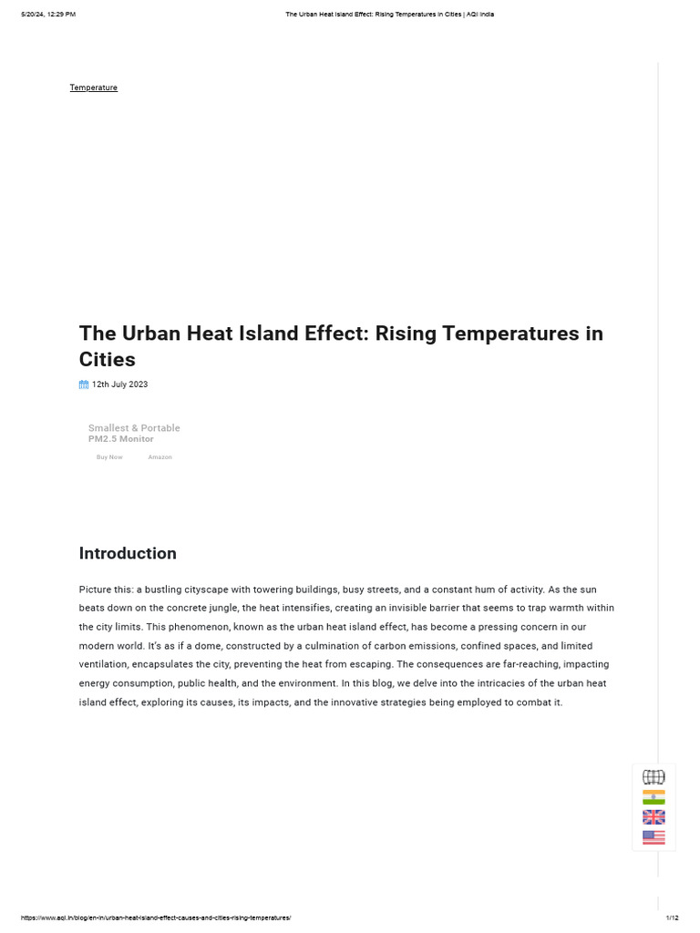 The Urban Heat Island Effect Rising Temperatures In Cities Aqi India