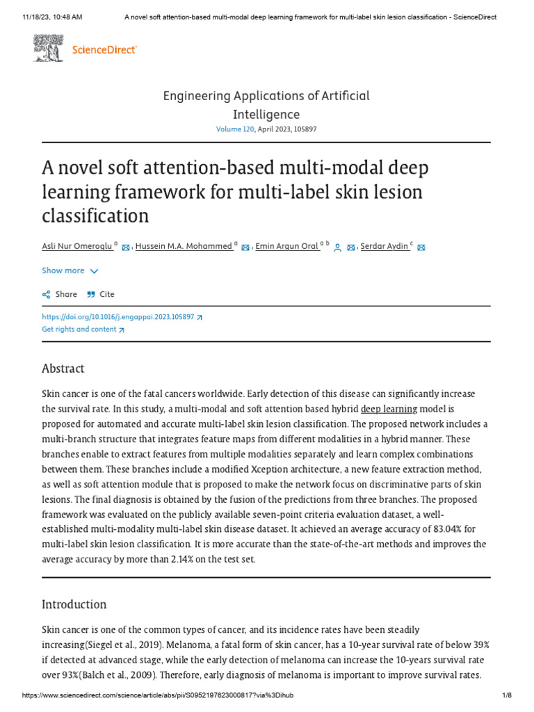 A Novel Soft Attention-Based Multi-Modal Deep Learning Framework For ...