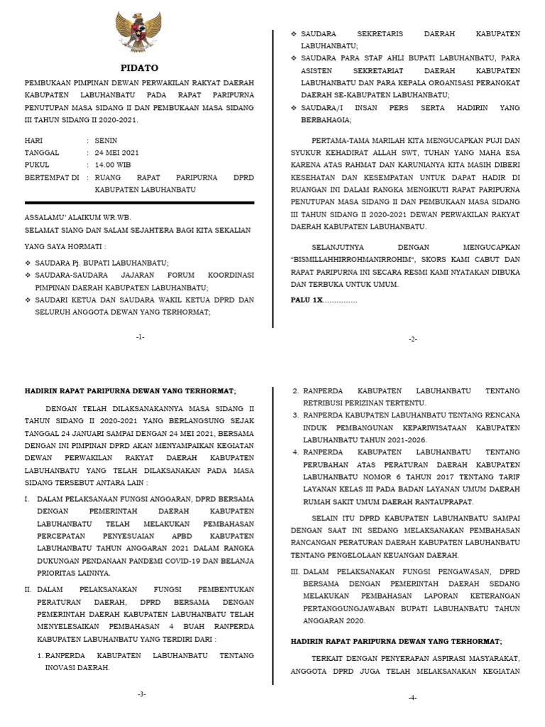 Pidato Penyerahan LHP BPK Tahun 2022 TGL 8 Mei 2023 | PDF