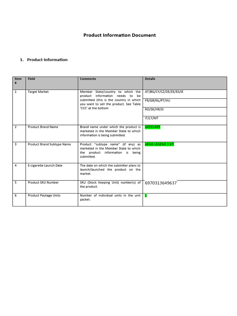 Product Information Document-AEGIS LEGEND 2 KIT 5.5ML | PDF | Electronic Cigarette | Electric Power