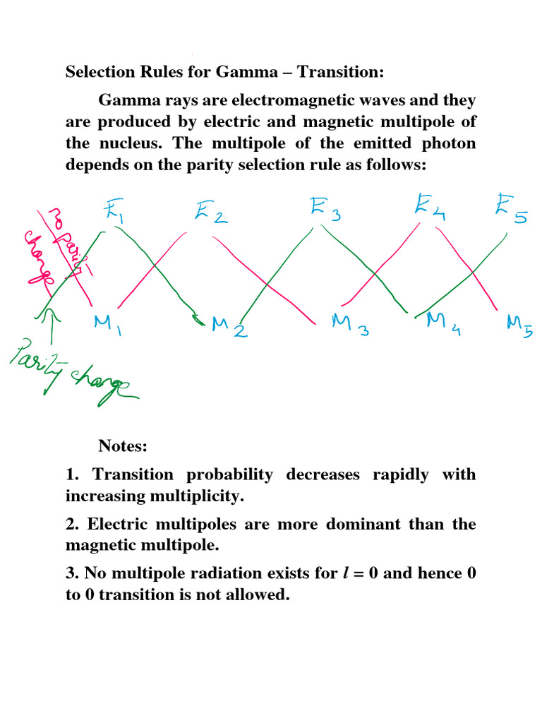 Selection Rules For Gamma | PDF | Science & Mathematics | Computers