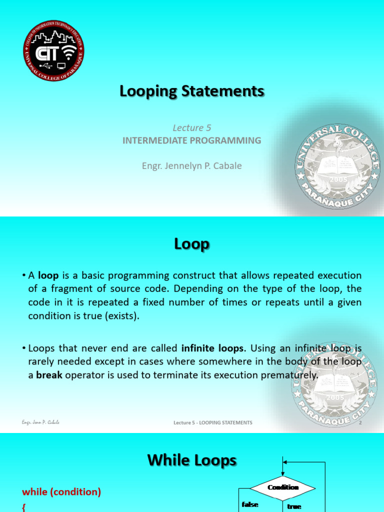 Understanding Looping Statements in Programming | PDF | Control Flow | Computer Engineering