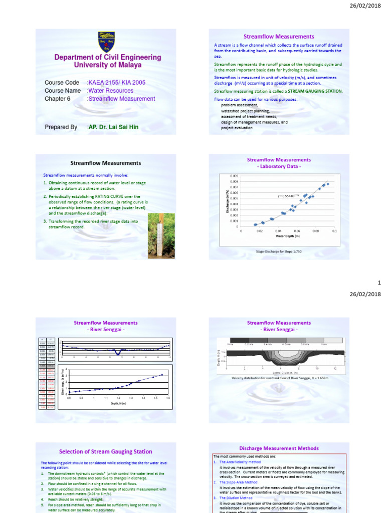 6 - Streamflow Measurement V | PDF | Discharge (Hydrology) | River
