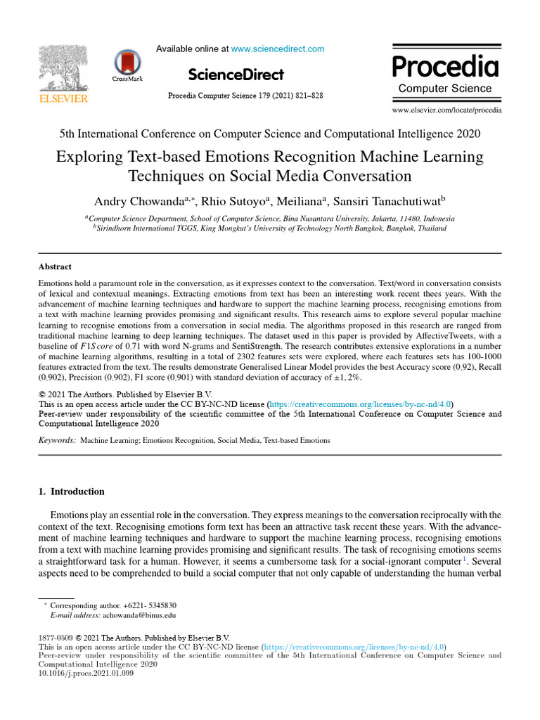 Exploring Text-Based Emotions Recognition Machine | Download Free PDF | Artificial Neural ...