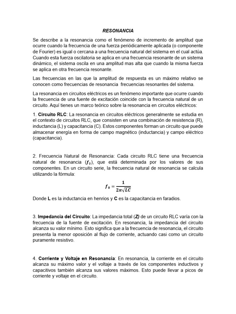 Pract 5 Resonancia | PDF | Resonancia | Red eléctrica