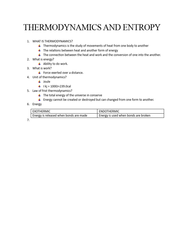 Thermodynamics and Entropy | PDF