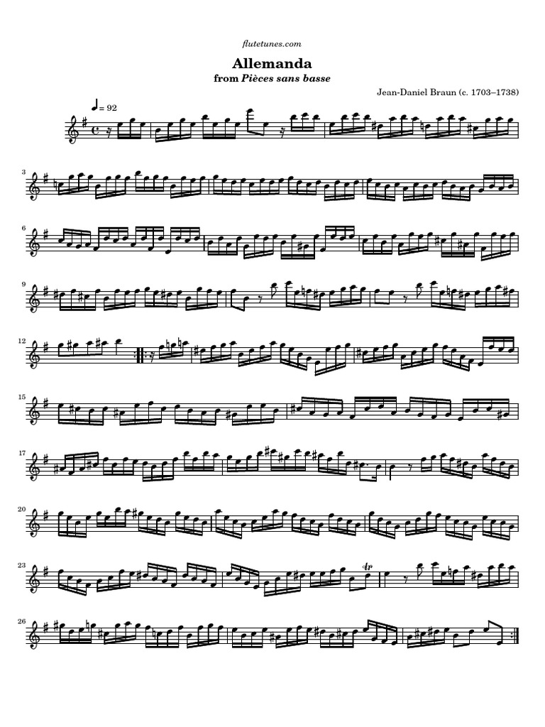 Braun, Pieces-Sans-Basse-No21-Allemanda | PDF