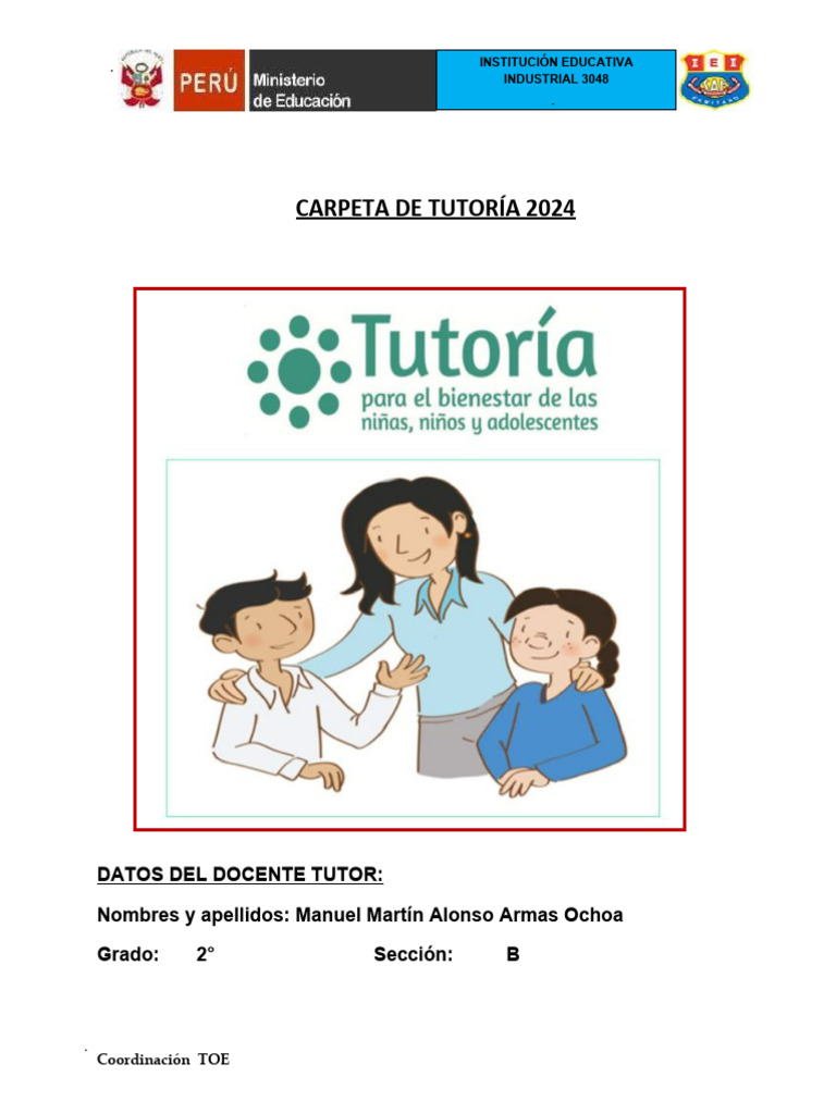 CARPETA DE TUTORIA 2024 | PDF | Salón de clases | Autoestima