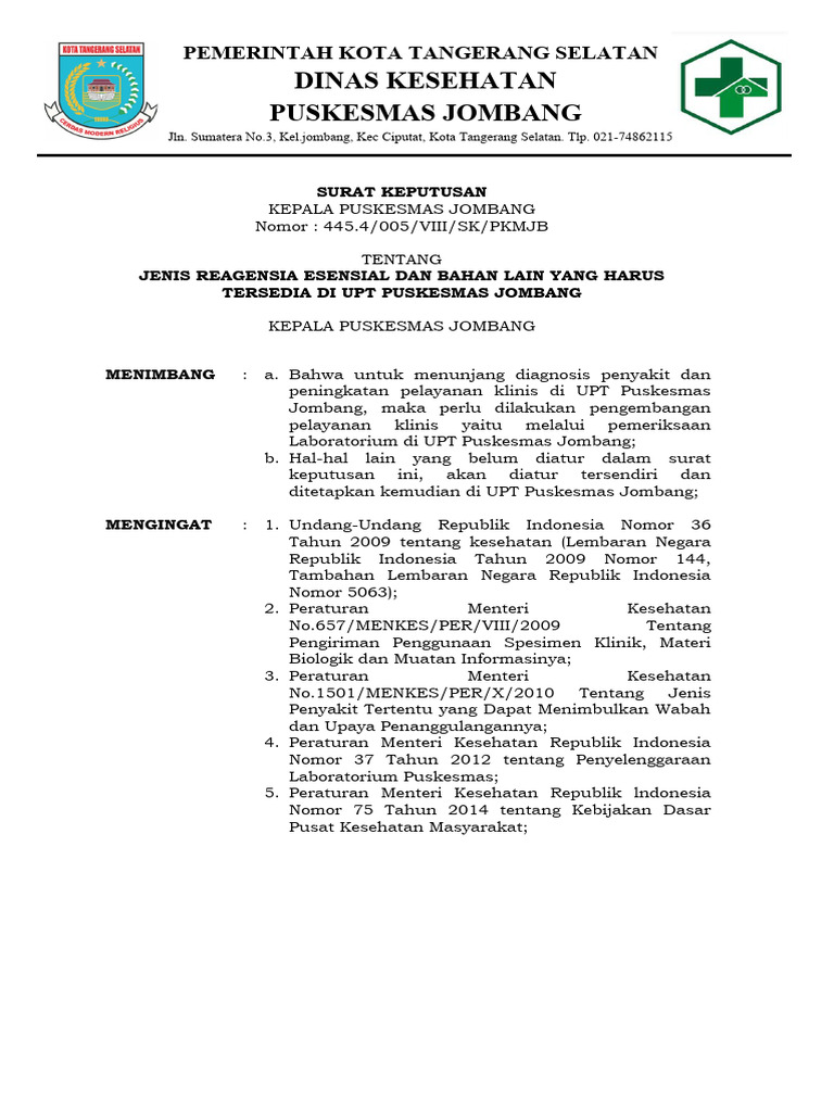 Ok SK Kapus Tentangjenis Reagensia Esensial Dan Bahan Lain Yang Harus ...