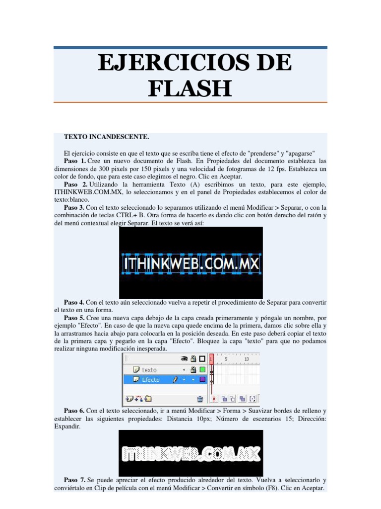 Ejercicios de Flash | PDF
