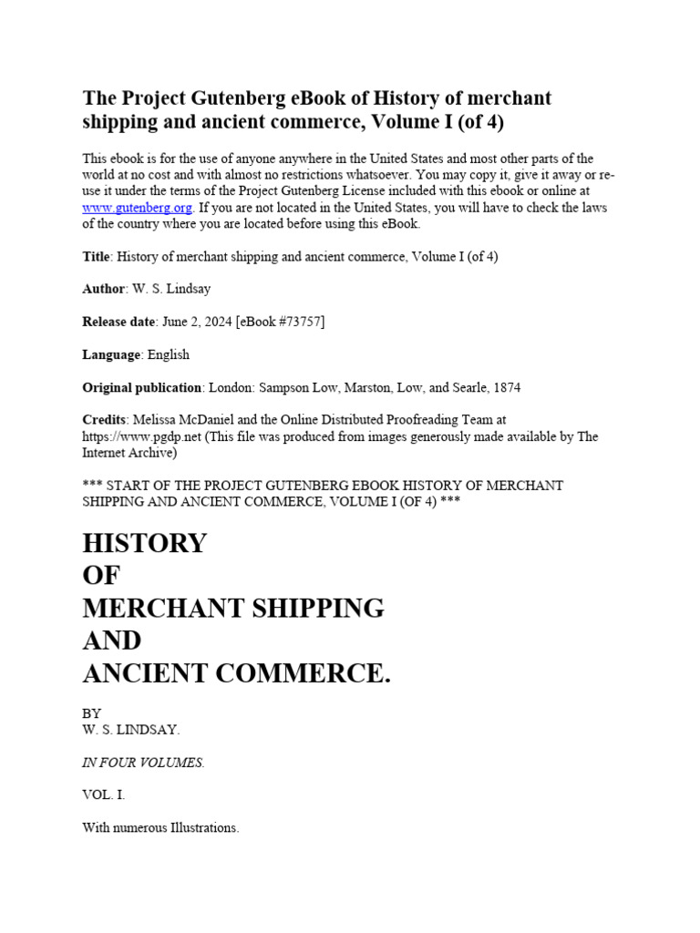 History of Merchant Shipping and Ancient Commerce | Download Free PDF ...