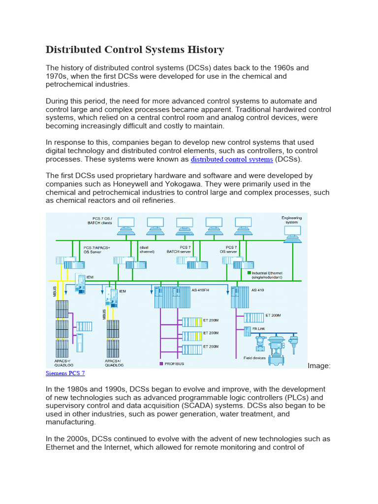 DCS History | PDF | Engineering | Secondary Sector Of The Economy