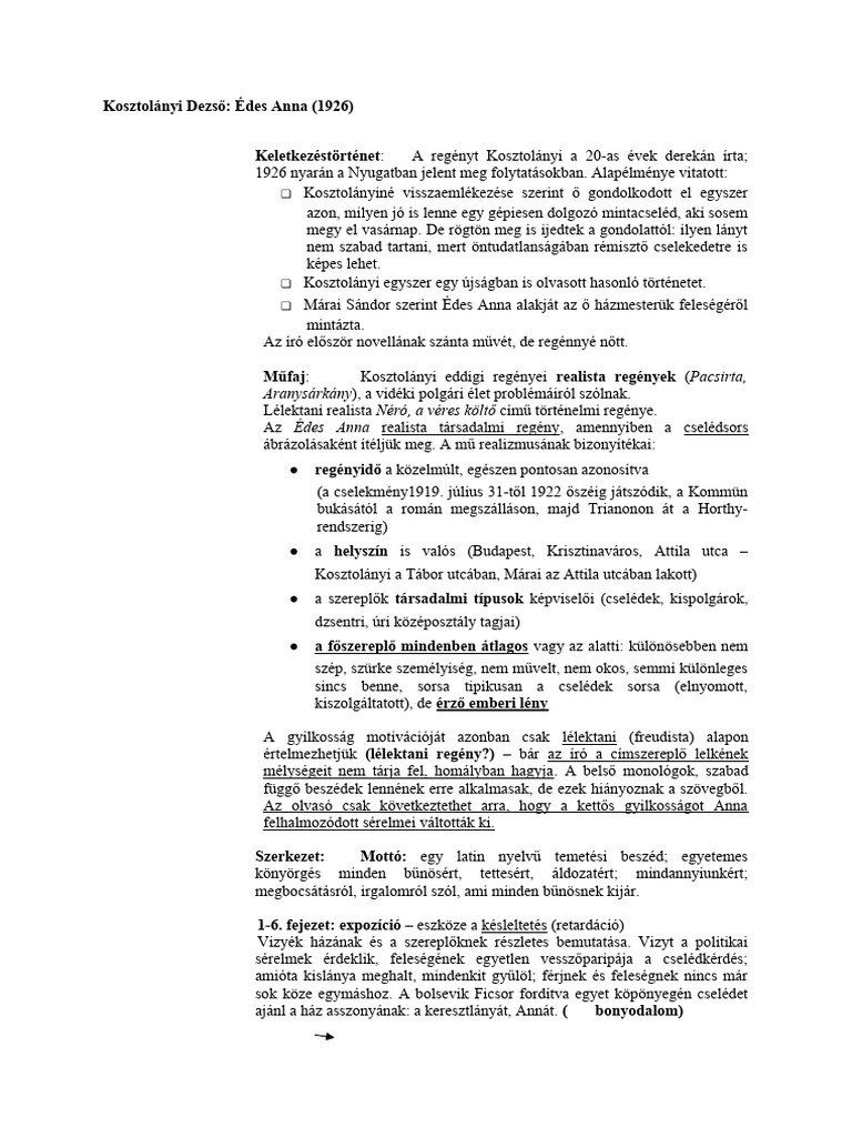 Kosztolányi Dezső - Édes Anna | PDF