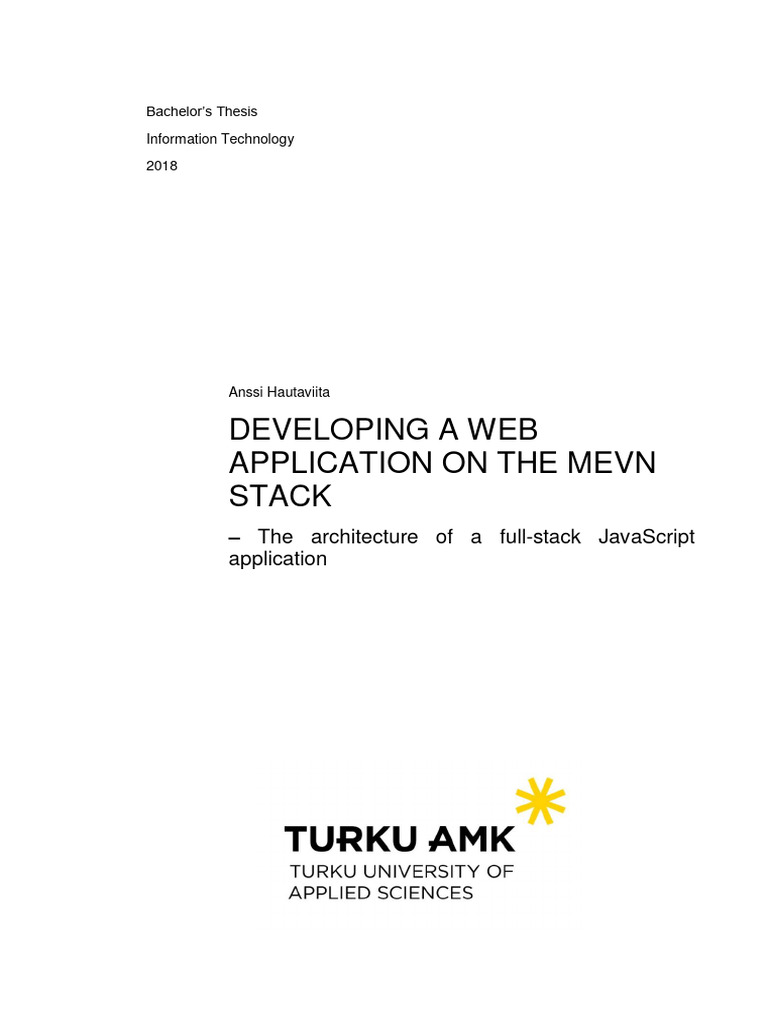 Developing A Web Application On The Mevn Stack | PDF | Java Script ... Developing A Web Application On The Mevn Stack | PDF | Java Script ...