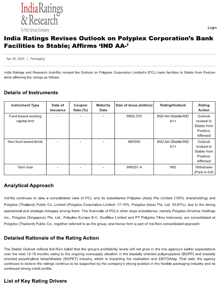 Polyplex Corporation Limited APR 24 | PDF