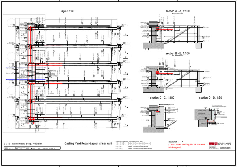 C715-111A Casting Yard, Rebar-Layout, Shear Wall | PDF