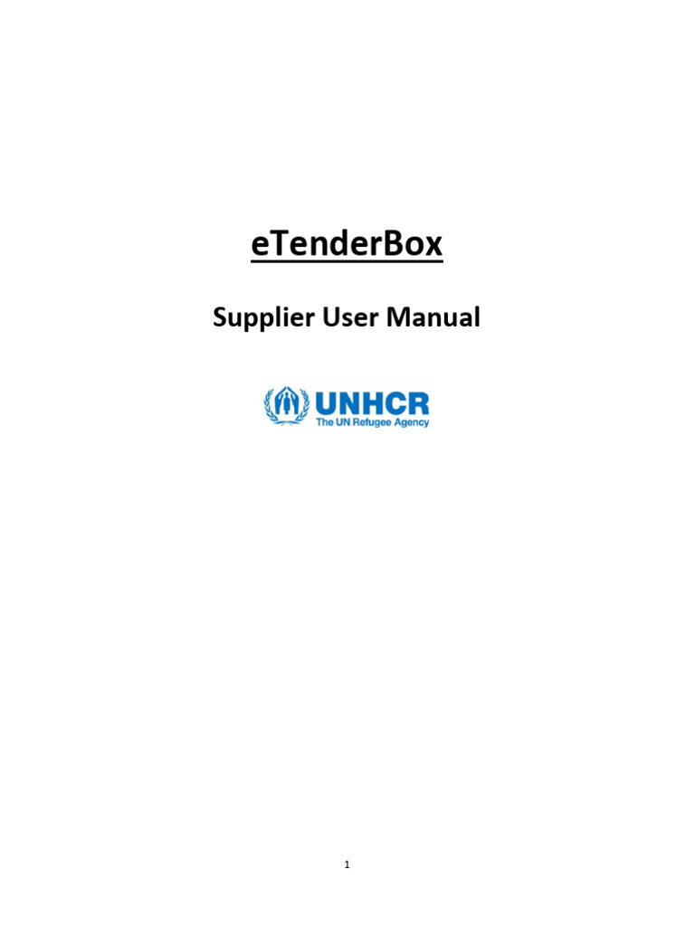 Annex I E-TenderBox Supplier User Manual - English | PDF | Login | Software Annex I E-TenderBox Supplier User Manual - English | PDF | Login | Software