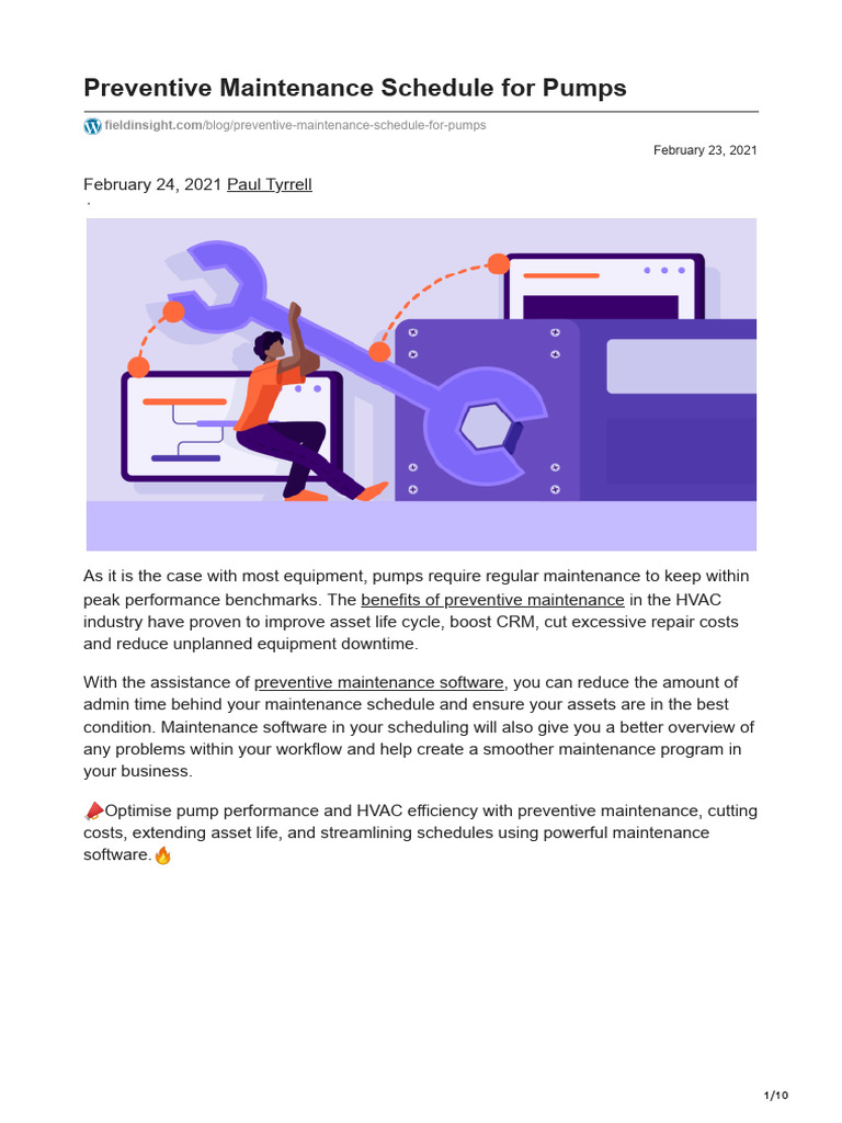Preventive Maintenance Schedule for Pumps | Download Free PDF | Pump ...