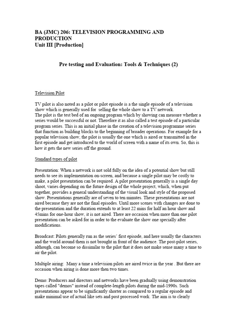 Pre Testing and Evaluation - Tools - Techniques | PDF