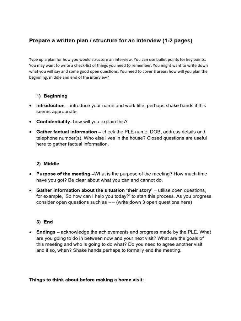 Planning an Interview | PDF