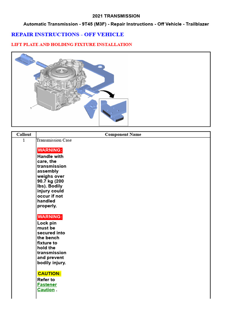 TRANSMISSION Automatic Transmission - 9T45 (M3F) - Repair Instructions ...