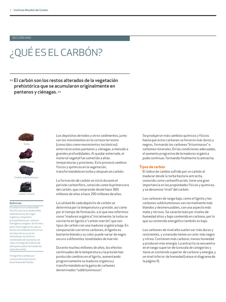 2 Que Es El Carbon-Tema1 | Descargar gratis PDF | Carbón | Turba 2 Que Es El Carbon-Tema1 | Descargar gratis PDF | Carbón | Turba