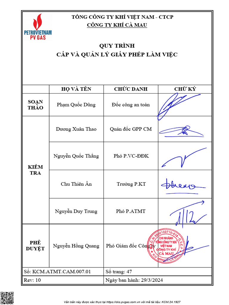(signed) 0. Quy trình cấp và quản lý GPLV - KCM.ATMT.CAM.007.01 Rev 10 ...