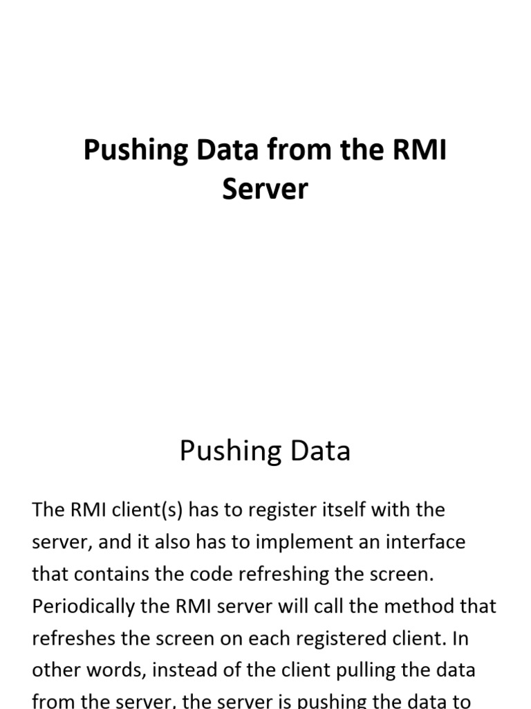 52 Pushing Data From The Rmi Server Download Free Pdf Common Object Request Broker