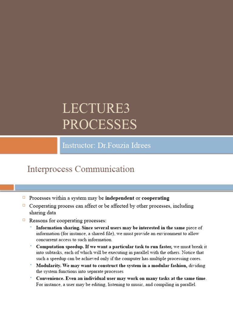 OS Lecture3 | PDF | Process (Computing) | Network Socket