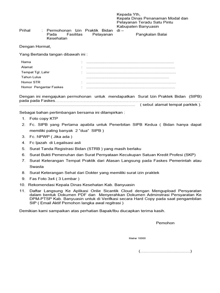 Blangko Bidan 2024 | PDF