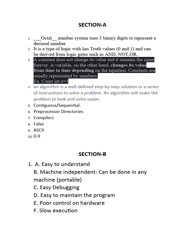 CIAT CS Answers | Download Free PDF | Algorithms | Computer Science
