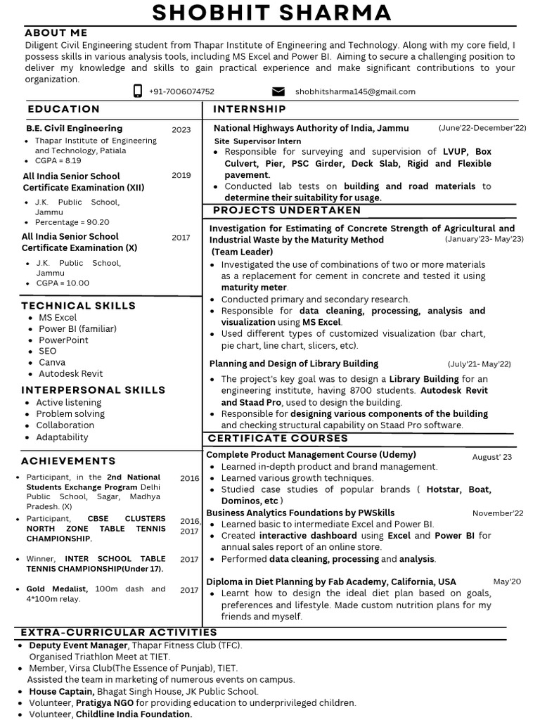 SS Resume | Download Free PDF | Engineering | Concrete