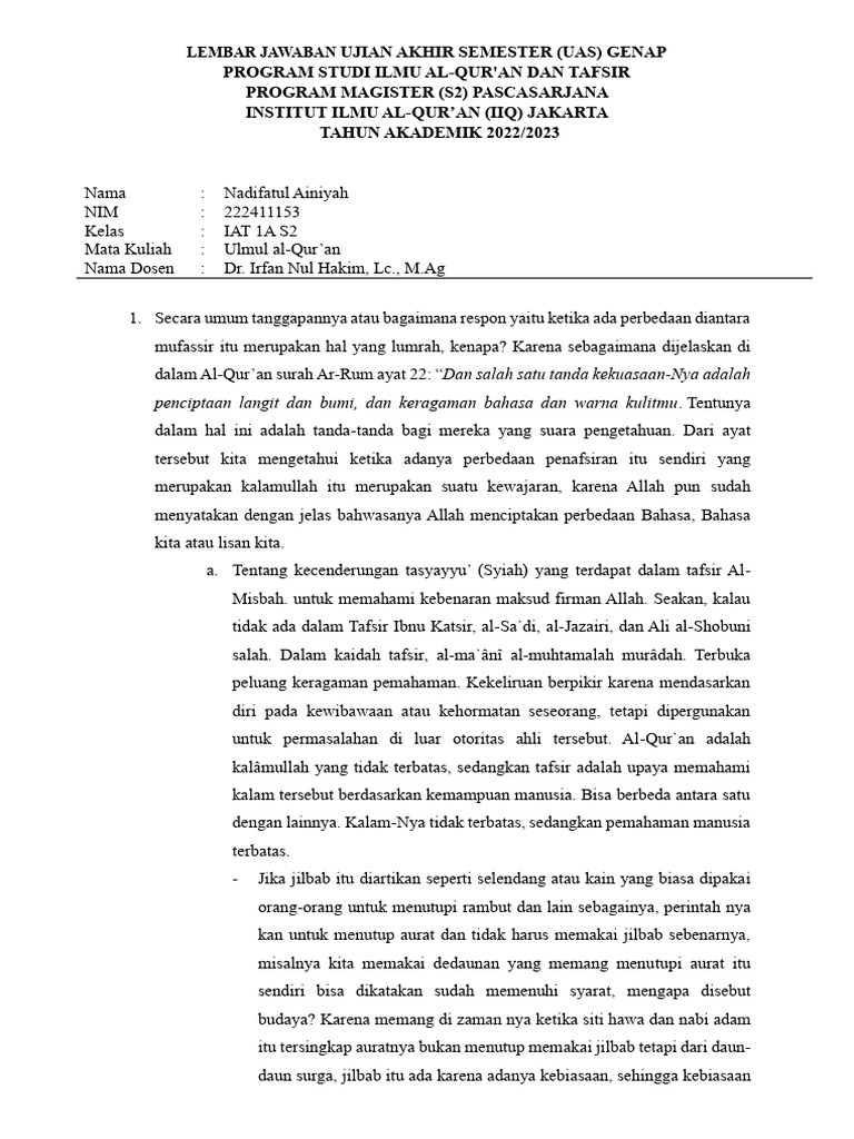 Nadifatul Ainiyah - UAS - IAT | PDF