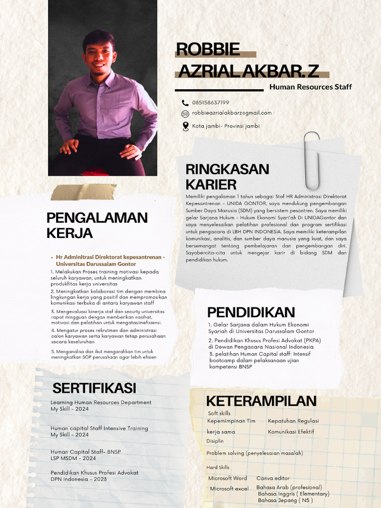 CV Robbie Azrial Akbar | PDF