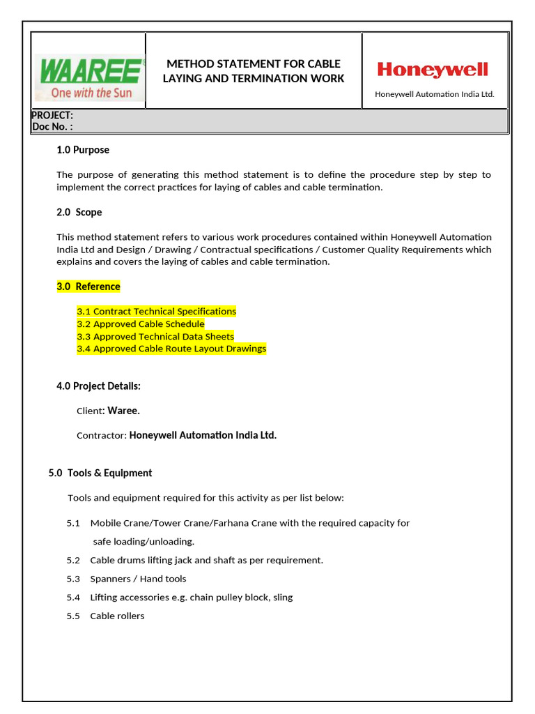 Cable Laying Termination - Updated | PDF | Electrical Connector ...