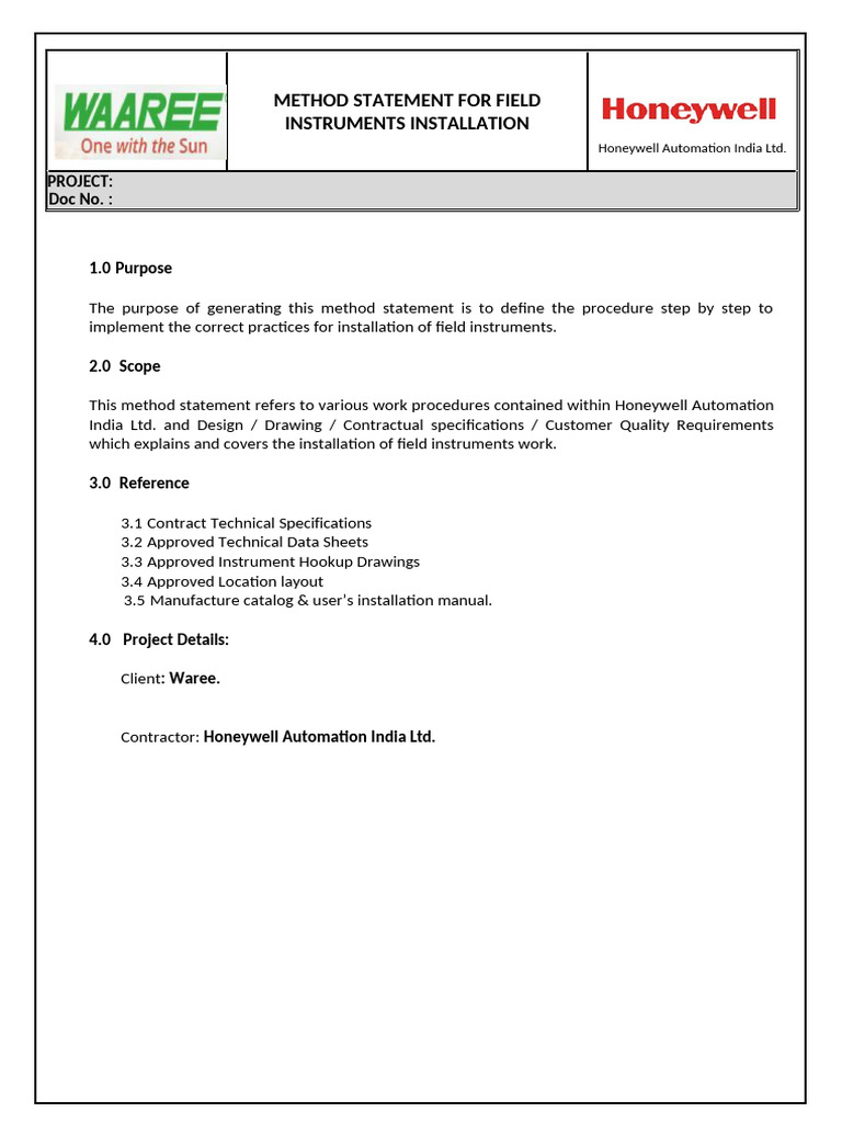 Field Instrument - Updated | Download Free PDF | Specification ...