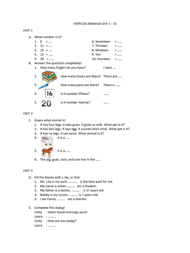 EXERCISE SAT Grade 1 | Download Free PDF | Fruit