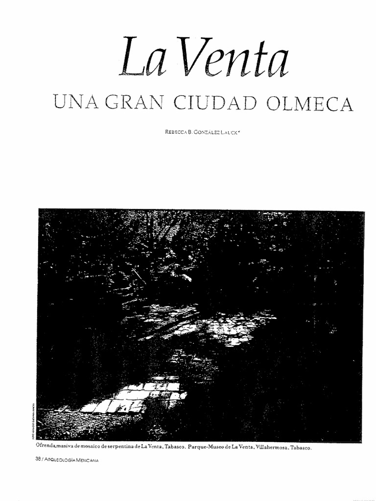 Gonzalez Lauck La Venta Una Gran Ciudad Olmeca | PDF