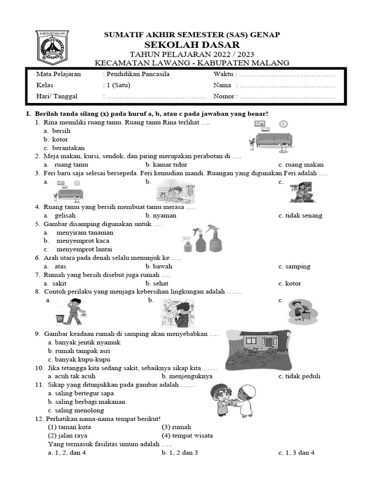 Soal Sas Pend Pancasila Sem2 | PDF | Seni