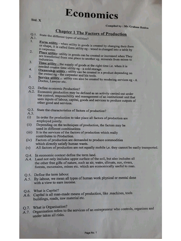 Full Economics Notes. | PDF