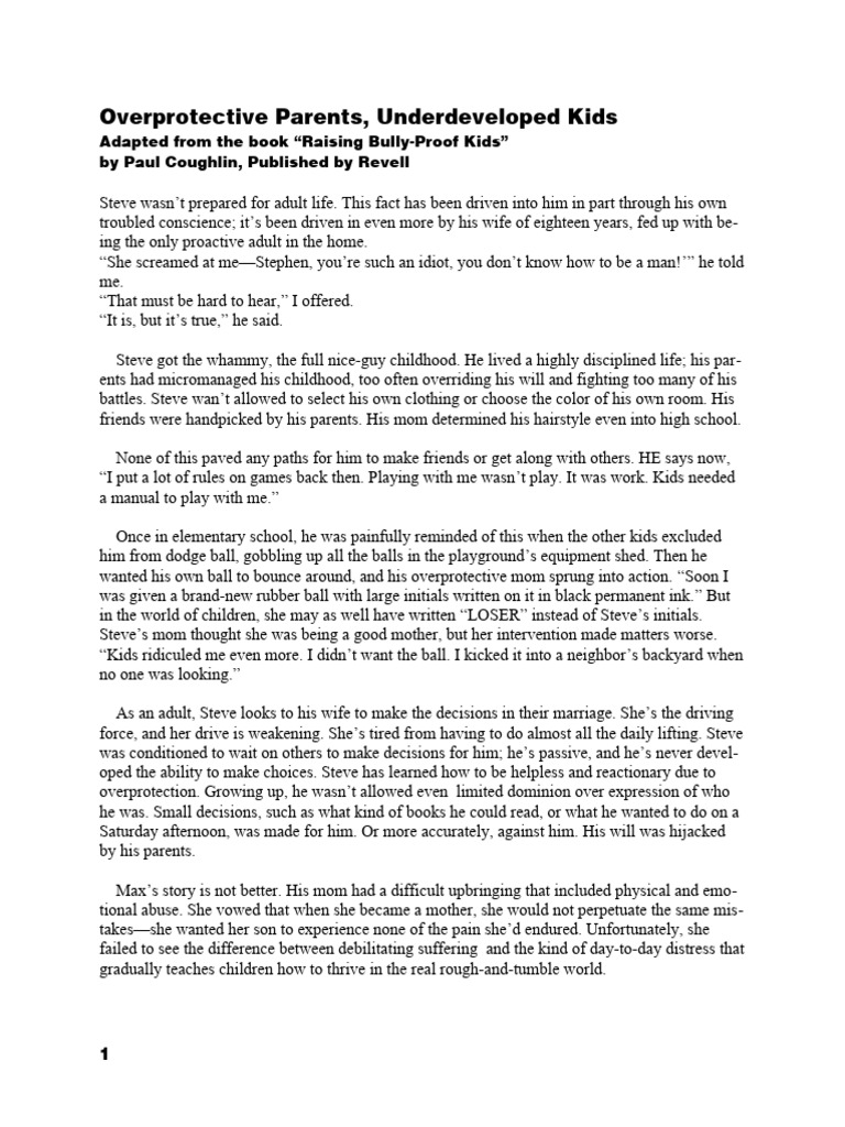 Overprotective Parenting Effects | PDF | Narcissism | Human Development