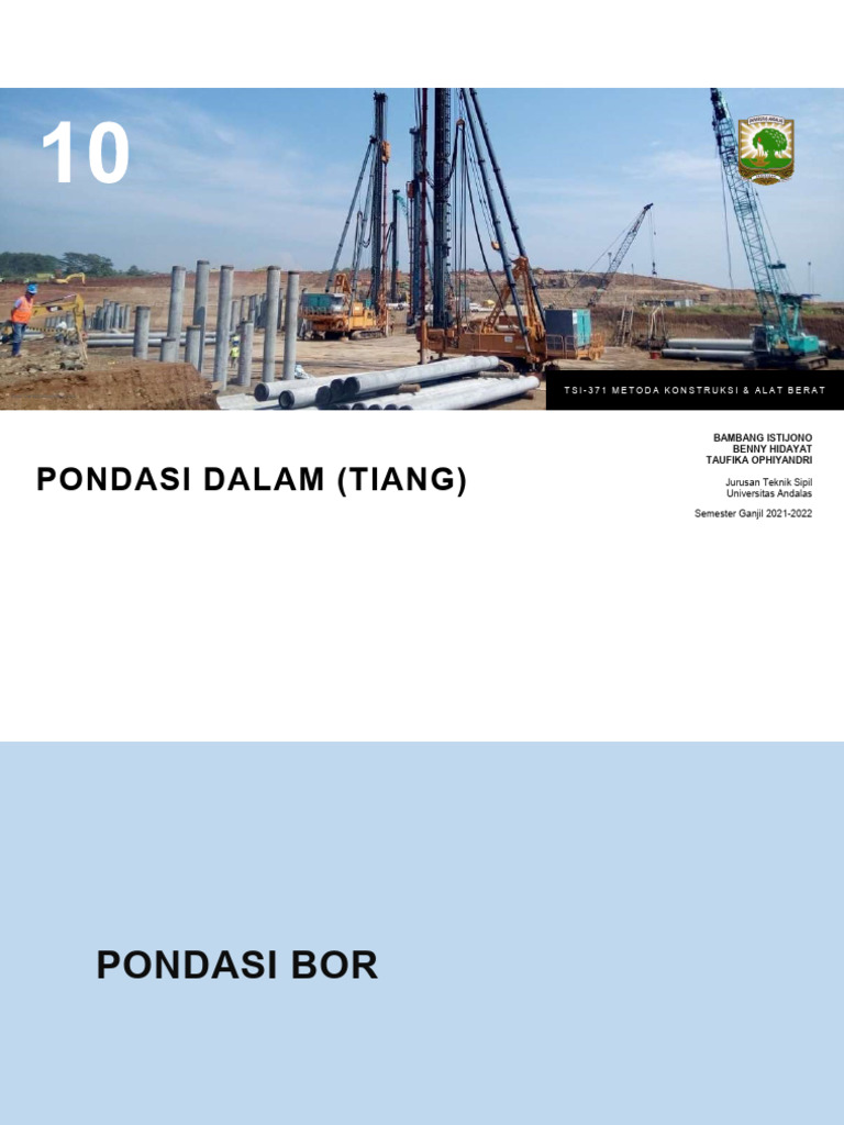 10 Mekon 1211 2021-09b Pondasi Dalam | PDF