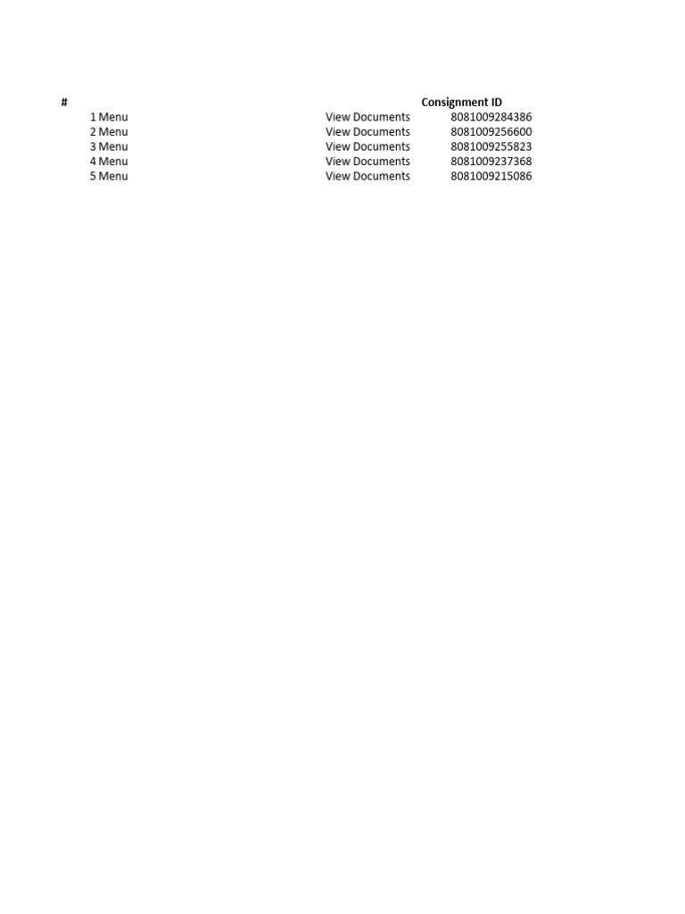 Consignment List | PDF