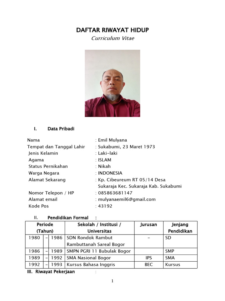CV. Emil Mulyana | PDF