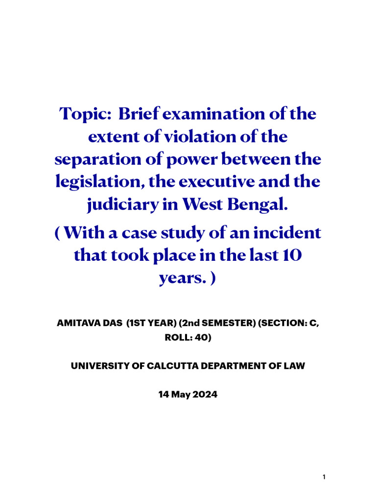 Political Science Assignment | Download Free PDF | Separation Of Powers ...