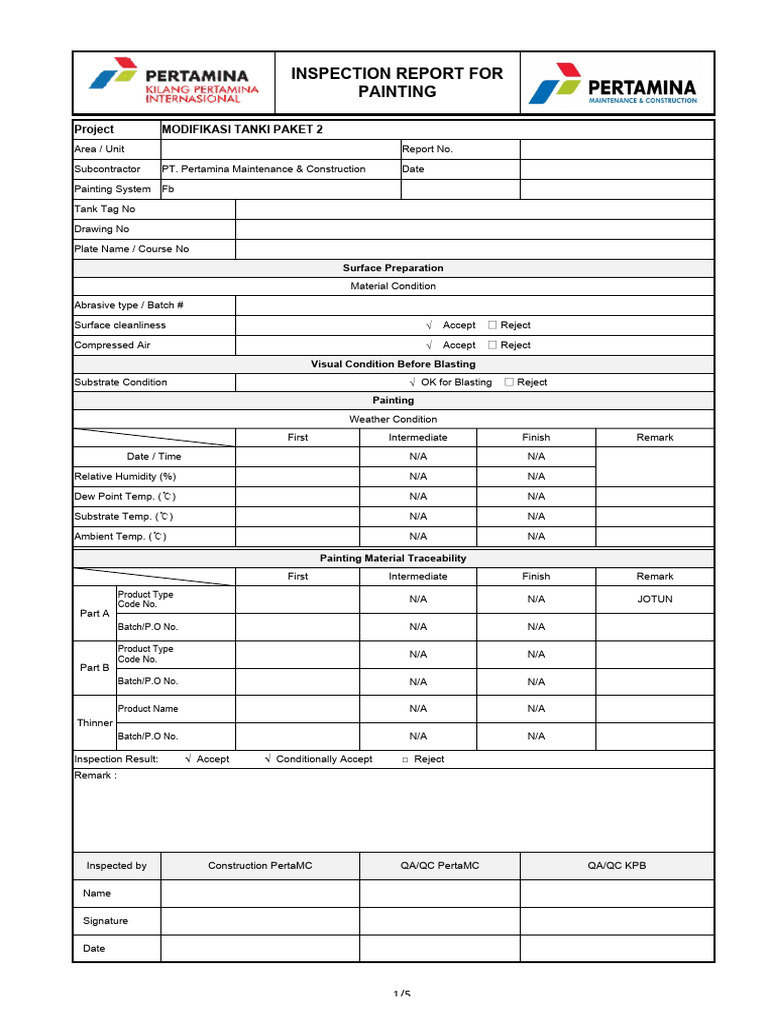 Form Painting Report Pertamc | PDF | Secondary Sector Of The Economy ...