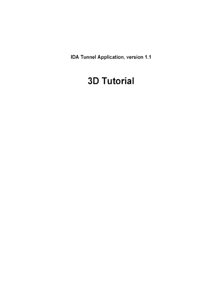 IDA Tunnel 3D Tutorial | PDF