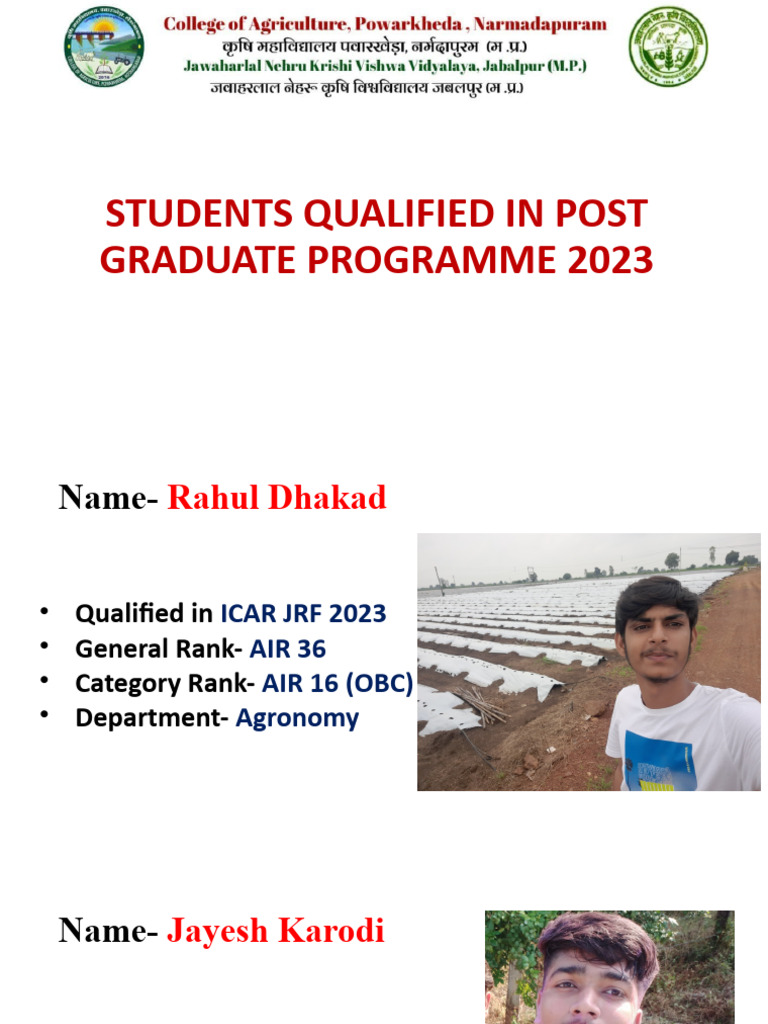 Students Qualified in Post Graduate Programme 2023 | PDF